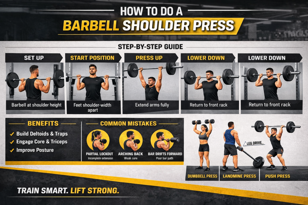 How to Perform a Barbell Shoulder Press Correctly - ELITE NUTRITION ...